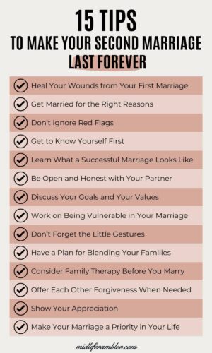 15 Tips For A Successful Second Marriage